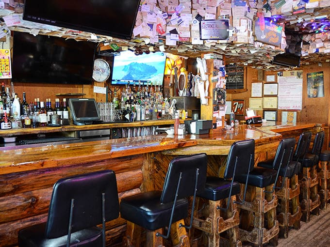 The bar's wooden craftsmanship tells stories of countless elbows, raised glasses, and "just one more" that turned into three.