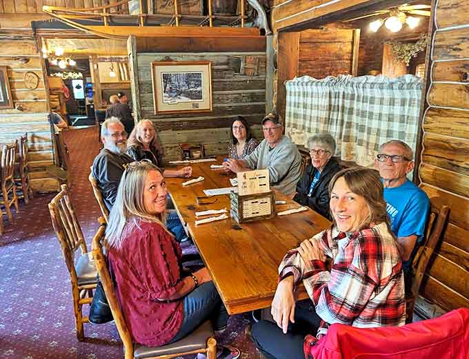 Where memories are made: multi-generational gatherings around wooden tables in a setting that feels like your favorite relative's cabin.