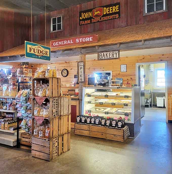 The bakery counter is where magic happens, displaying fresh pies and baked goods that'll test your willpower.