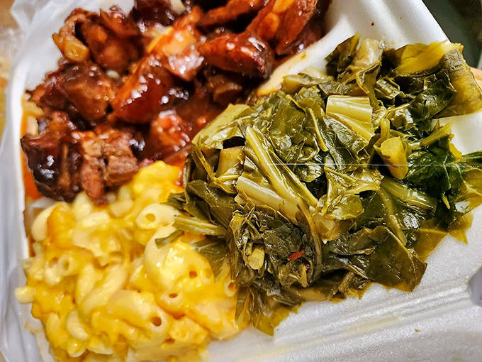 Collard greens cooked to silky perfection with smoky undertones &ndash; not just a side dish, but a Southern tradition in every forkful.