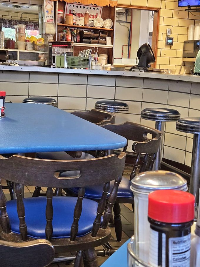 Counter: The heart of any great diner – a counter where solo diners find community, regulars claim their territory, and everyone has a front-row seat to culinary theater.