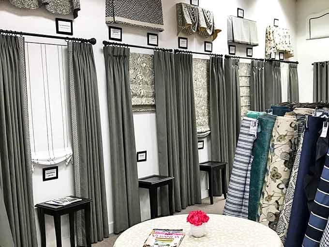 The curtain display shows possibilities you never knew existed, transforming windows from afterthoughts into actual design features worth noticing.