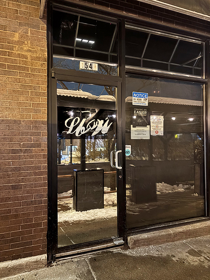 Door The gateway to burger paradise &ndash; Little Bad Wolf's entrance beckons hungry visitors with its understated elegance.