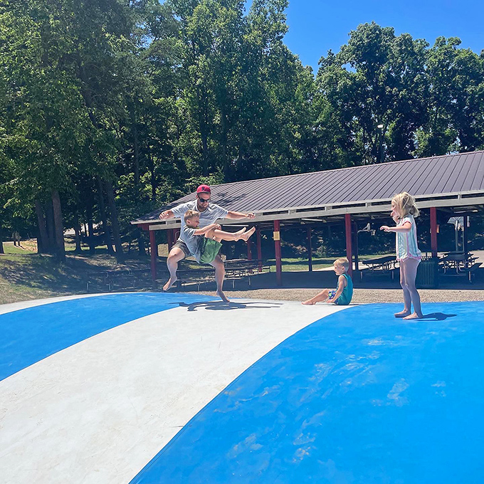 The inflatable jumping pillow: where dignity goes to die and pure, unbridled joy comes to live its best bouncy life.