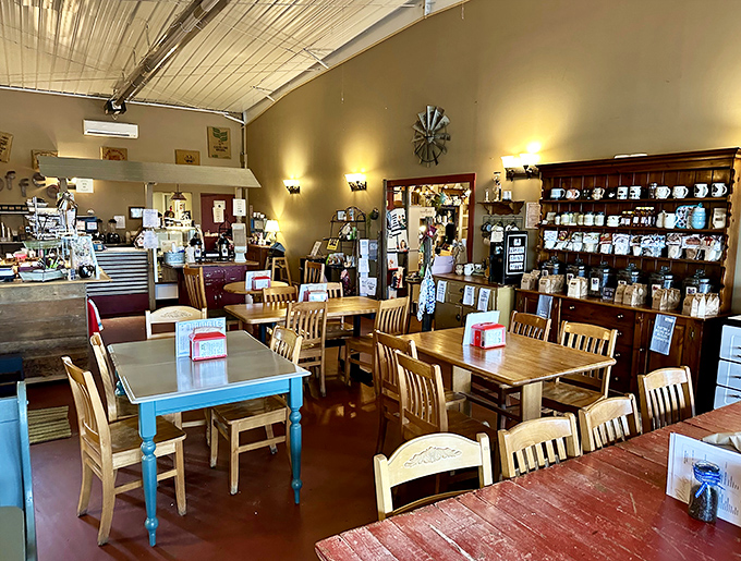 The cafe area invites lingering conversations and second cups of coffee &ndash; where time slows down and nobody minds.