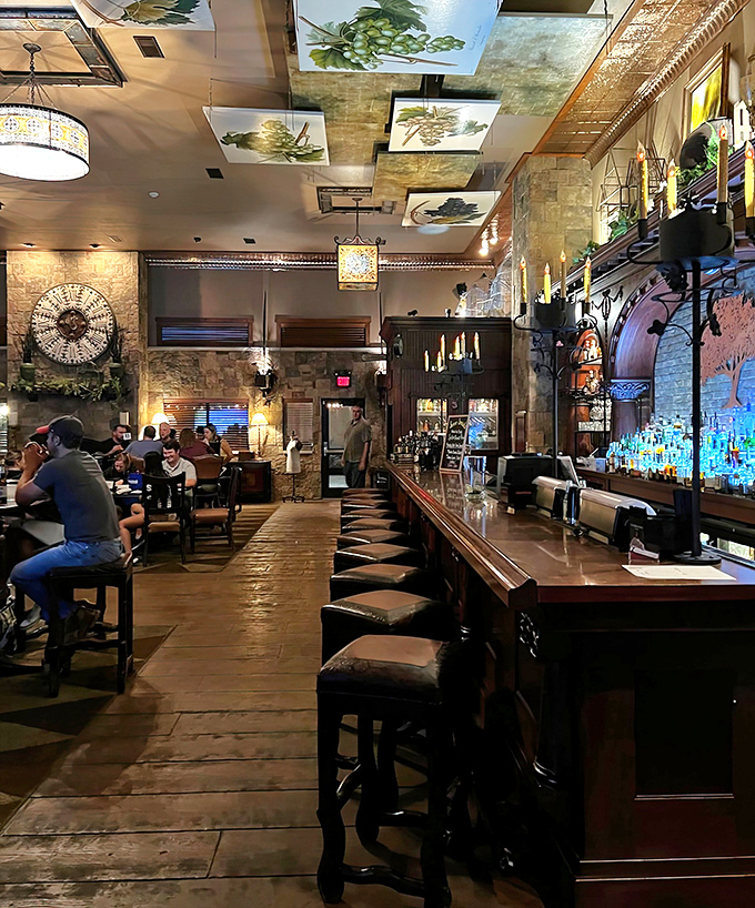 Arched entryways and ambient lighting transform this cave passage into something from an old-world European estate &ndash; Illinois' own wine cathedral.