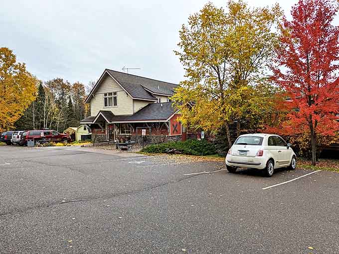 Autumn paints the perfect backdrop for this charming main building &ndash; nature's way of complementing thoughtful architecture.