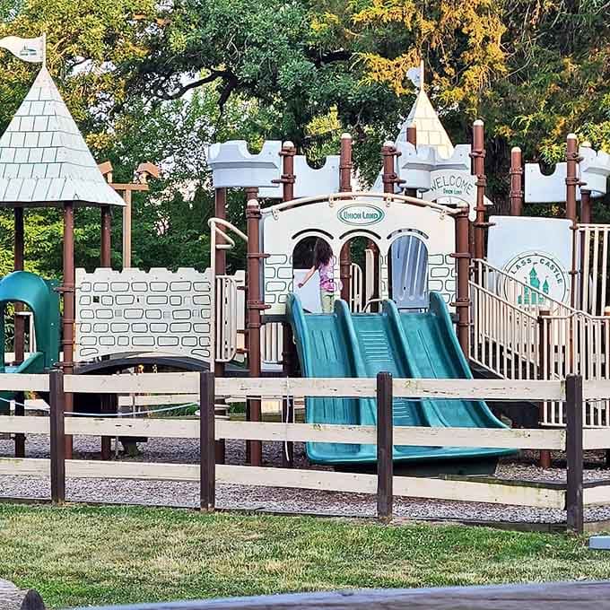 Even the youngest adventurers find their happy place at this castle-themed playground, where imagination rules and energy gets happily depleted.