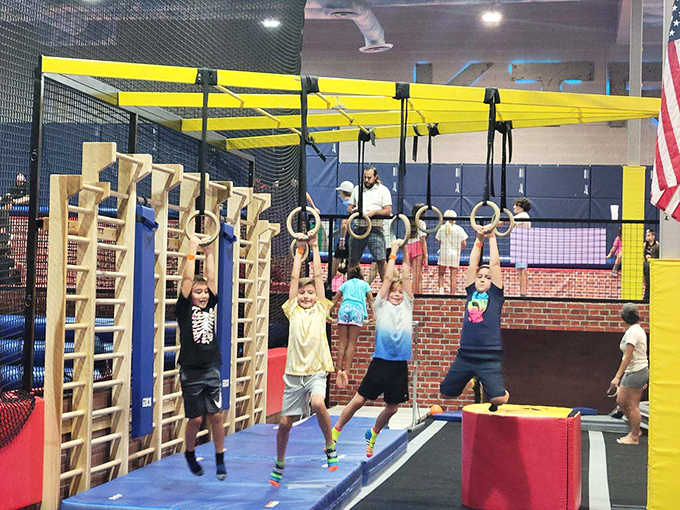 Olympic training or playtime? At KTR, the line blurs beautifully as kids traverse these rings with determination that would make Simone Biles proud.