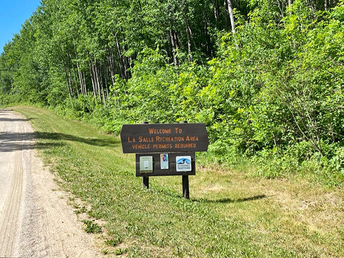 The welcoming sign to La Salle Recreation Area &ndash; where adventure begins and the ordinary world fades into the rearview mirror.