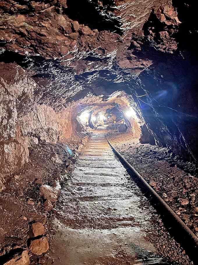 Light at the end of the tunnel takes on new meaning when you're 100 feet underground in a historic copper mine.