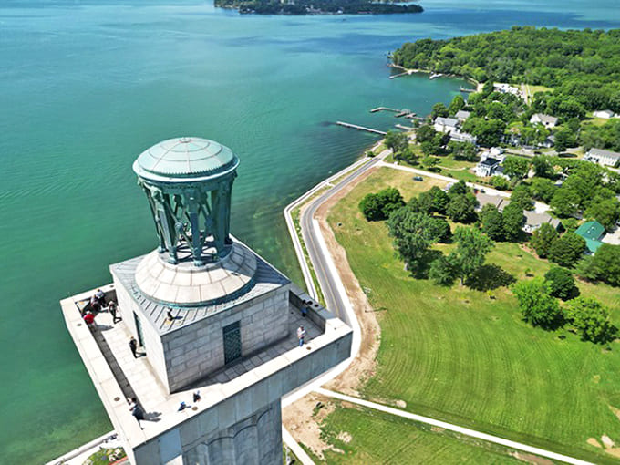 From the memorial's observation deck, visitors can see three states and Canada &ndash; geography lesson with a view!