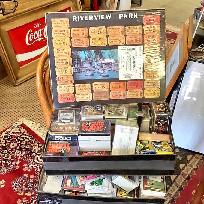 Riverview Park tickets &ndash; paper time machines to Chicago's beloved amusement park where grandpa probably had his first kiss.