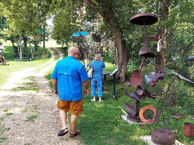 Visitors explore the winding paths, discovering that the best museums don't have walls and the best art doesn't need explanatory plaques.