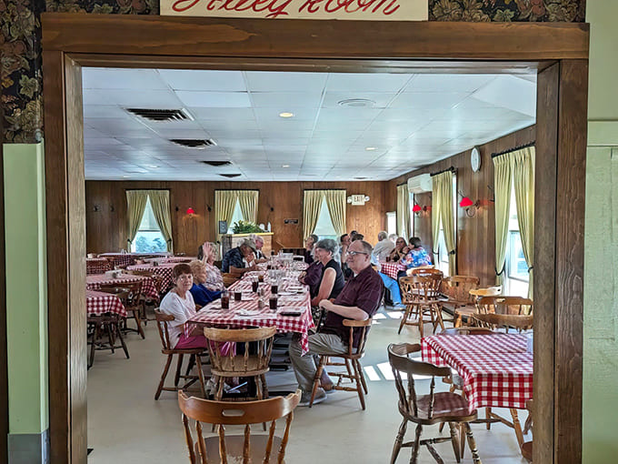 The "Polly Room" dining area hums with conversation and laughter &ndash; the soundtrack to countless memorable meals.