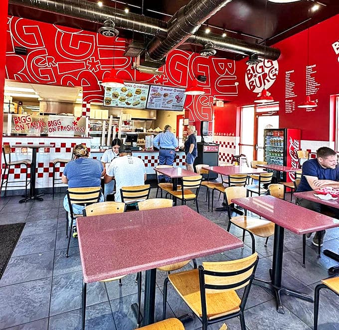 Diners: Where strangers become friends over shared appreciation of really good food &ndash; Bigg Burger's dining room buzzes with satisfied customers.