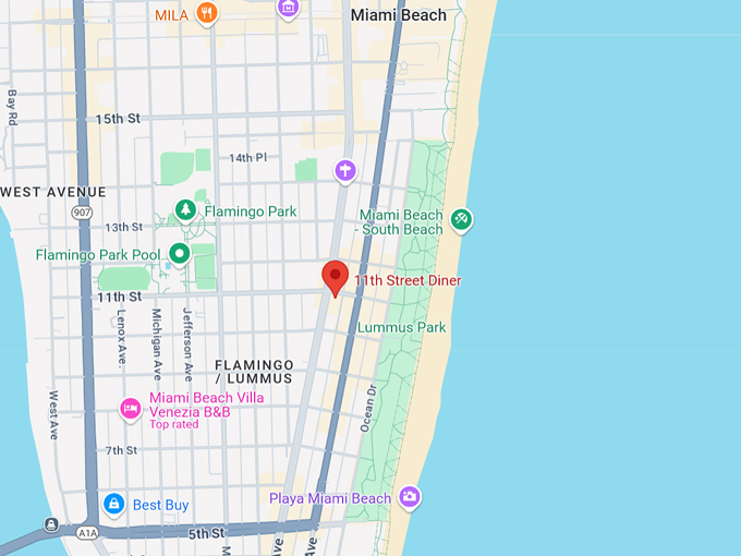 11th street diner 10 map