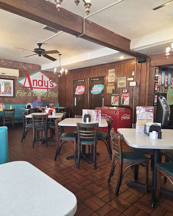 The dining area's mix of booths and tables accommodates everyone from solo diners to large family gatherings, all united by their love of good food.