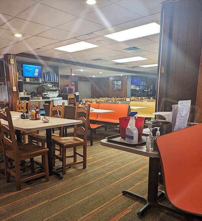 Warm wood tones, comfortable seating, and that unmistakable diner energy &ndash; Hyde's interior promises a meal that feels like coming home.