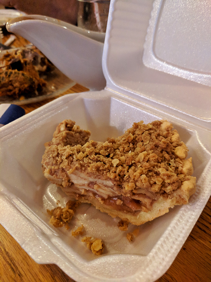 Apple crumble with its perfect ratio of fruit to buttery streusel &ndash; comfort food that makes you feel hugged from the inside.