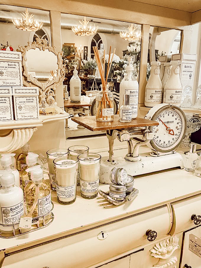 Apothecary elegance: Barr-Co.'s vintage-inspired bath products transform ordinary bathrooms into spa-like retreats with their beautiful packaging and signature scents.