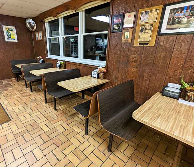 More cozy seating where locals gather to discuss important matters like which donut variety reigns supreme.