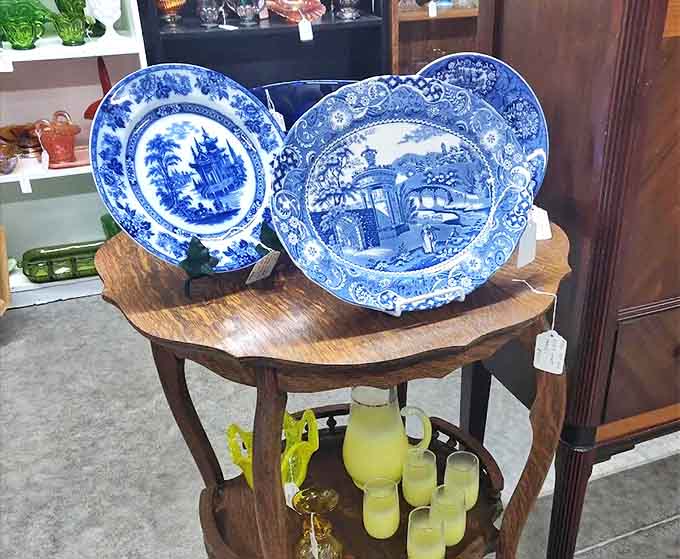Blue and white china plates tell stories of distant places and bygone eras &ndash; functional art that survived centuries of meals.
