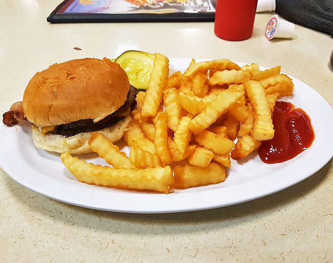 The classic combo &ndash; a burger that doesn't need Instagram filters to look good, with fries that snap rather than flop when picked up.