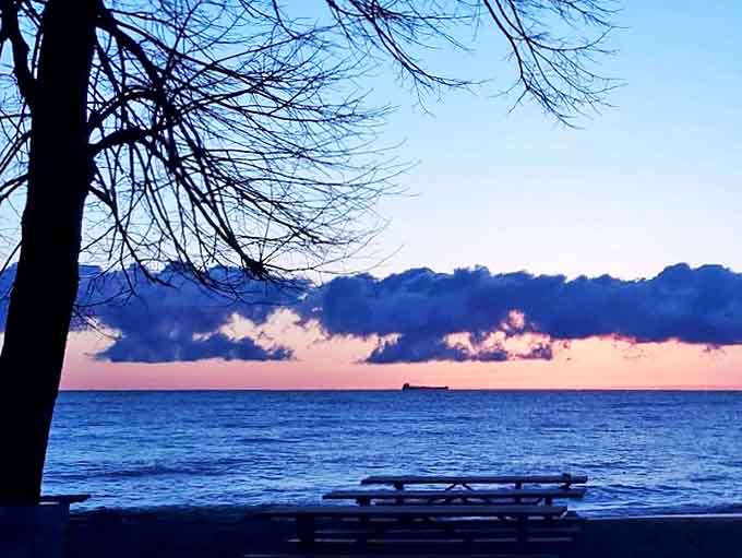 As day surrenders to evening, Lake Huron's horizon puts on a spectacular light show that no big-city skyline could ever match.