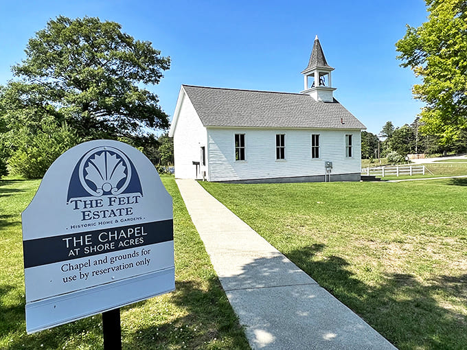 Chapel: This pristine white chapel offers a simpler counterpoint to the mansion's grandeur&mdash;proof that spiritual spaces need no elaborate decoration.