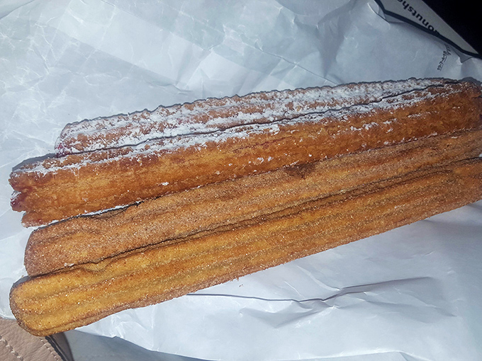 Cinnamon Churros: Golden-fried perfection dusted with cinnamon sugar &ndash; crispy outside, tender inside, and impossible to eat just one.