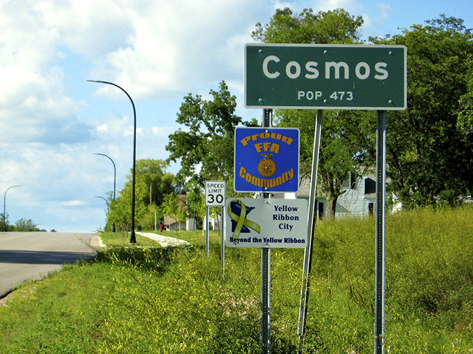"Population 473" reads the Cosmos town sign, but numbers can't capture the gravitational pull this tiny community exerts on visitors' hearts.