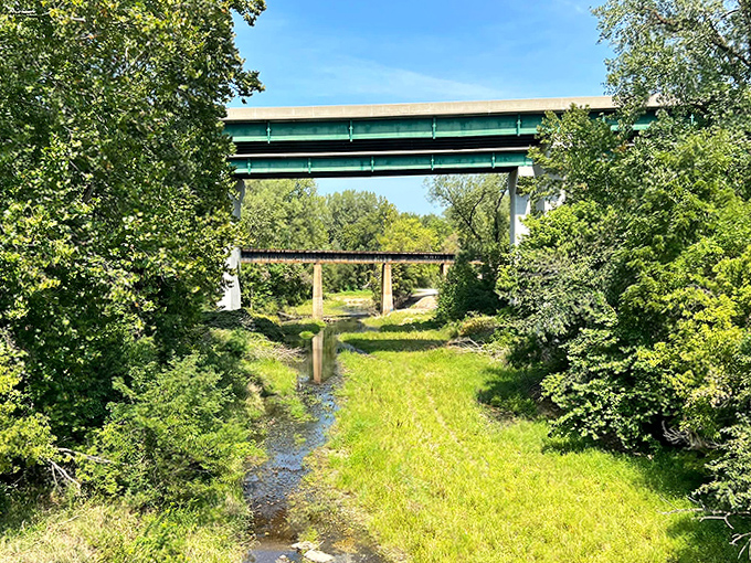 Creek and Overpasses: Even Pittsfield's infrastructure has a certain charm, with bridges spanning peaceful waterways in a scene that somehow makes engineering look poetic.