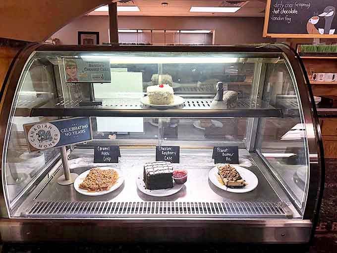 The dessert case tempts with homemade creations, each one representing hours of careful preparation and generations of cherished family recipes.