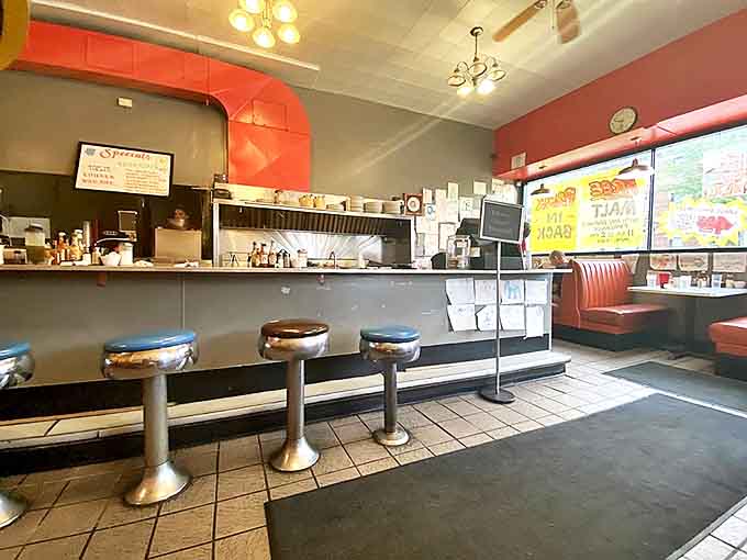 Vintage counter seating offers the best view in the house – where you can watch breakfast dreams become delicious reality.