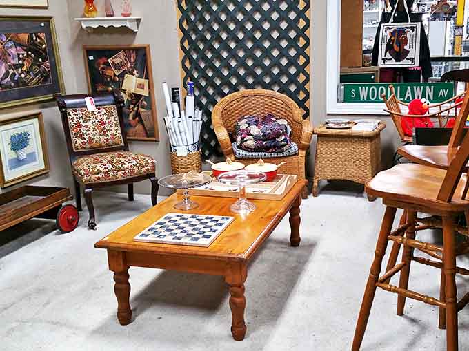 Mid-century meets country charm in this furniture vignette &ndash; proving good design never truly goes out of style.