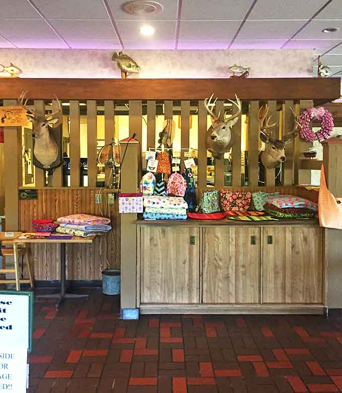 The gift shop corner adds local flavor with handcrafted items &ndash; because the only thing better than breakfast is breakfast souvenirs.