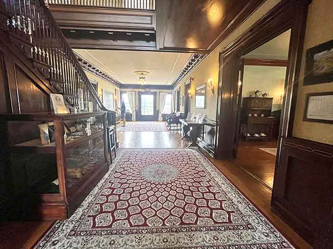 Polished wood and intricate details welcome visitors into history's embrace. That carpet has stories to tell&mdash;if only you'd pause to listen.