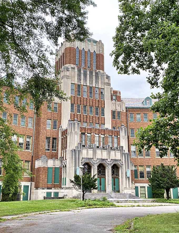 Historic institutional buildings like this showcase the educational and religious foundations that shaped Monroe's development through the decades and centuries.