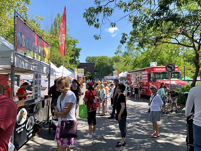 Kirkland Summerfest transforms streets into community dining rooms. Food tastes better when eaten among neighbors and friends.