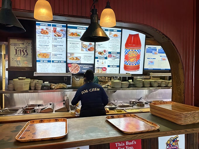 Merchandise mecca: Tony Packo's gift shop lets fans take home everything from their famous hot sauce to quirky pickle-themed souvenirs.