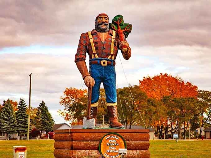 Paul Bunyan watches over Oscoda with axe in hand, a towering reminder of tall tales and the even taller trees that once dominated Michigan's landscape.