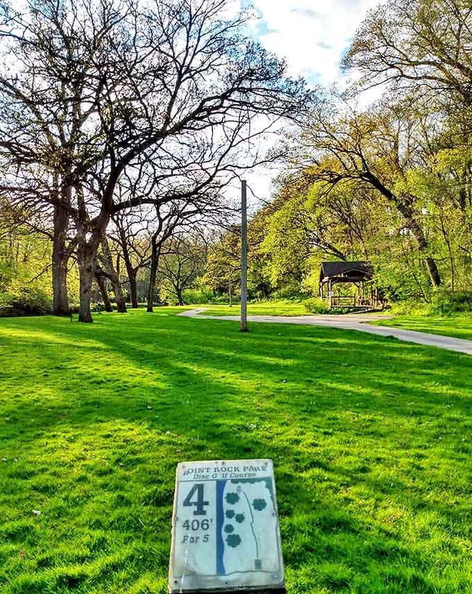 Point Rock Park's disc golf course combines recreation with nature, winding through trees that have witnessed centuries of local history.