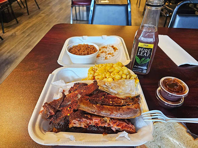 Ribs with the perfect bite &ndash; not falling off the bone (that's actually overcooked), but yielding with just enough resistance to be texturally perfect.