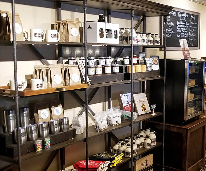 A retail corner offering Schuler's famous cheese spread and other goodies &ndash; because the only thing better than eating here is taking a bit of it home.