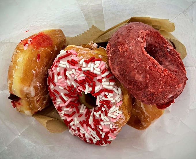 Festive red and white donuts bring seasonal cheer &ndash; Dutch Girl's rotating specials keep regulars coming back to discover what's new.