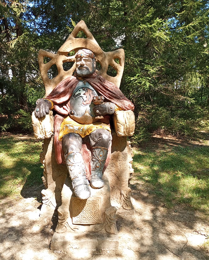 A medieval king sits upon his throne, his weathered face suggesting wisdom gained through years of ruling his fantasy kingdom.