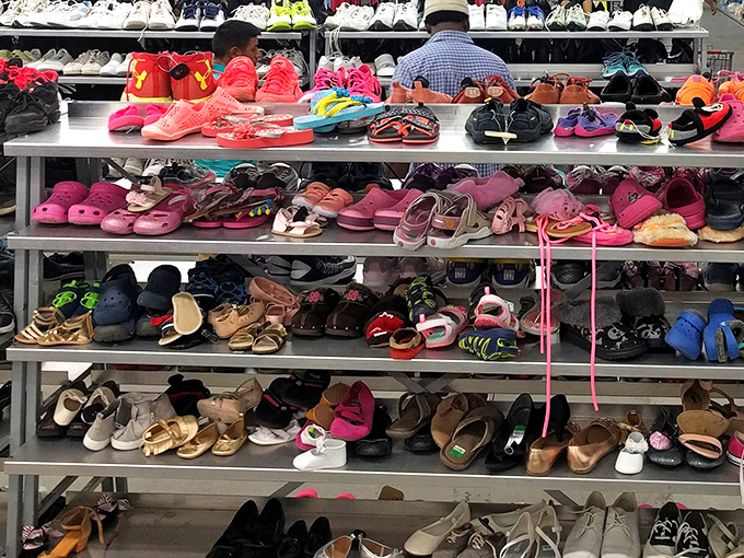 A footwear library where every shoe tells a story &ndash; from "danced at my prom" to "survived two toddlers and a puppy."