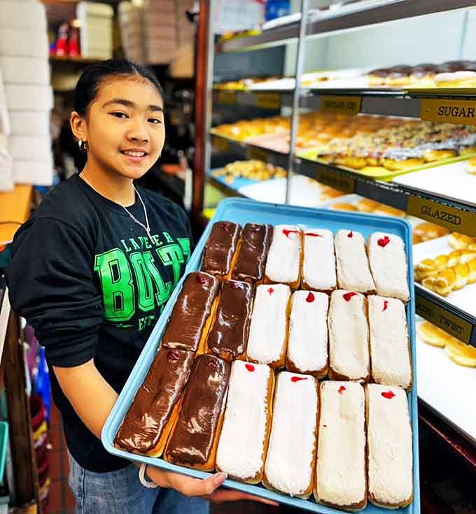 Staff: The talented team behind the magic, proudly displaying long johns that look like they could win beauty pageants.