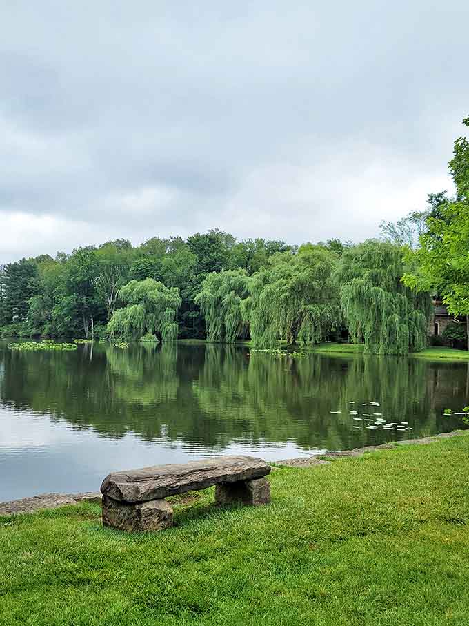 Nature's perfect viewing bench &ndash; where the lake reflects the sky so perfectly you'll wonder which way is up after your second glass of Cabernet.
